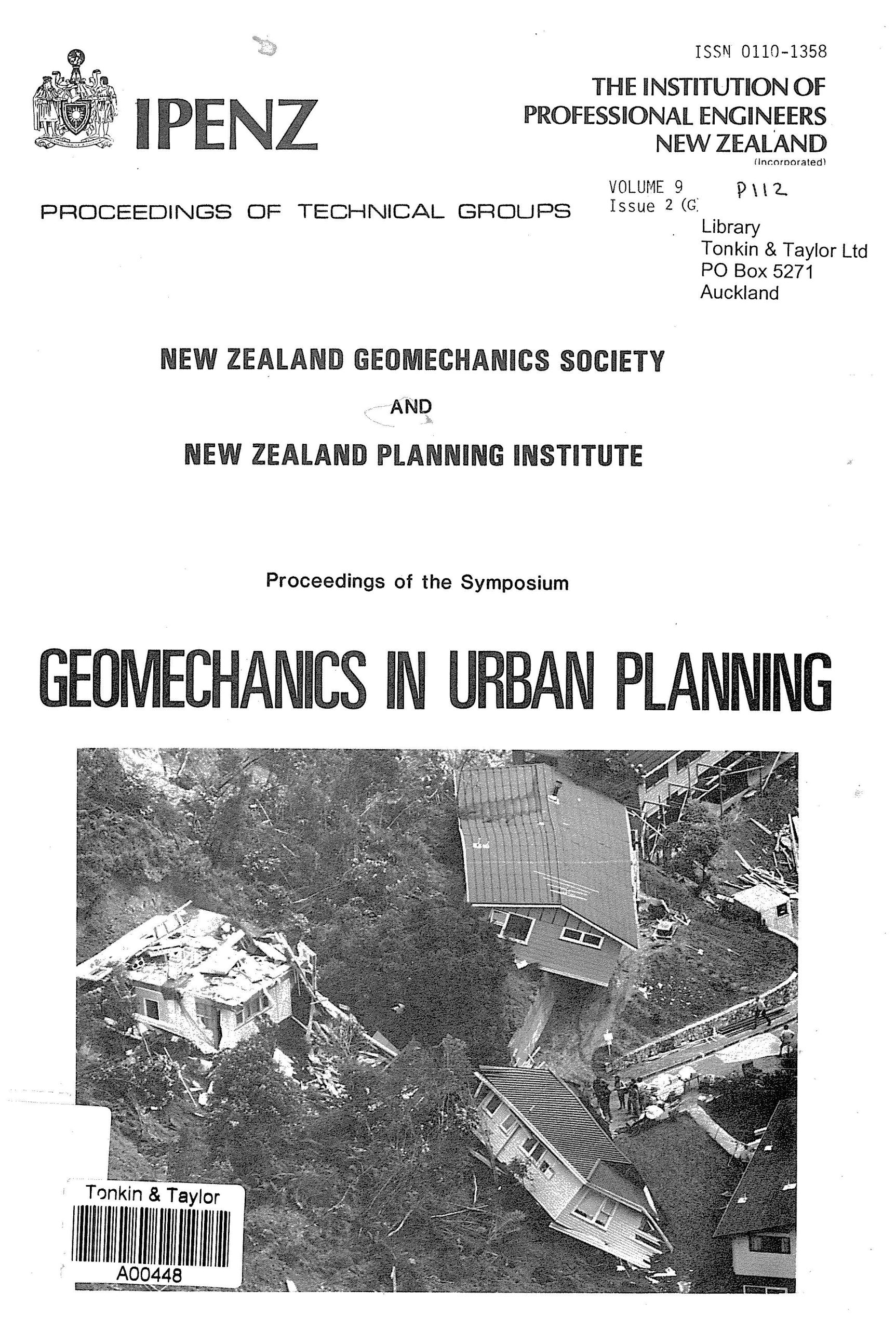 NZGS Symposium 5 Geomechanics In Urban Planning New Zealand